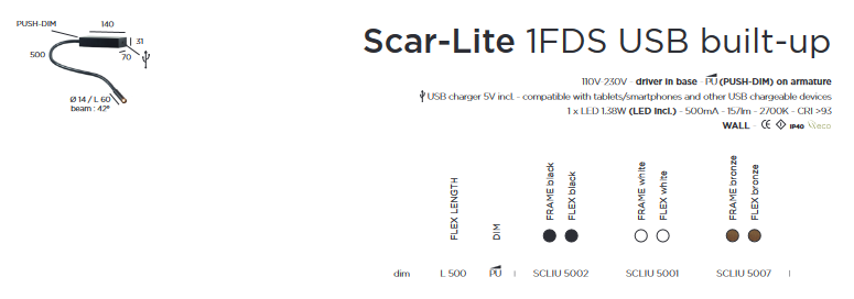 Trizo21 Scar-lite USB wandlamp | HOOGSPOOR Design Light